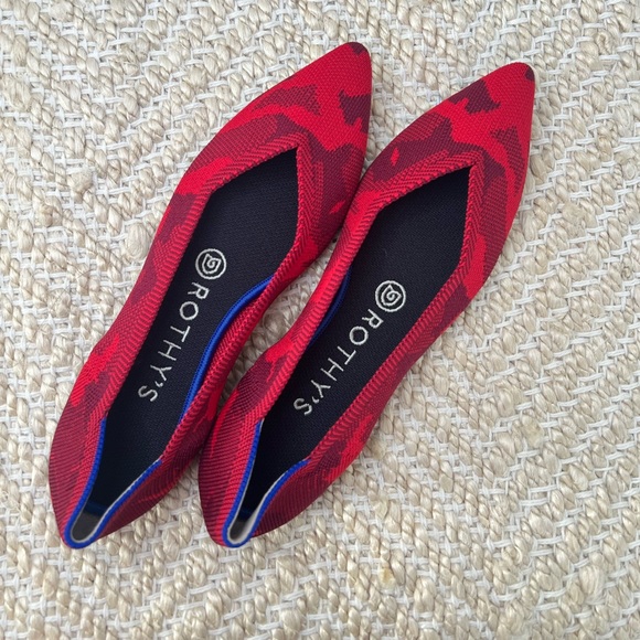 Rothy's | Shoes | Rothys Red Camo Pointed Toe Flats | Poshmark